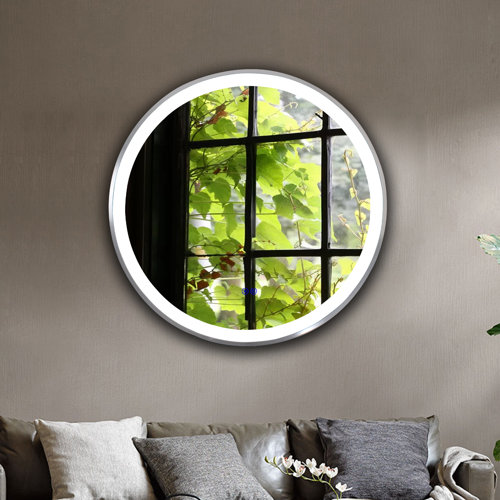 Latitude Run® Bilol Glass Flat LED Wall Mirror & Reviews | Wayfair