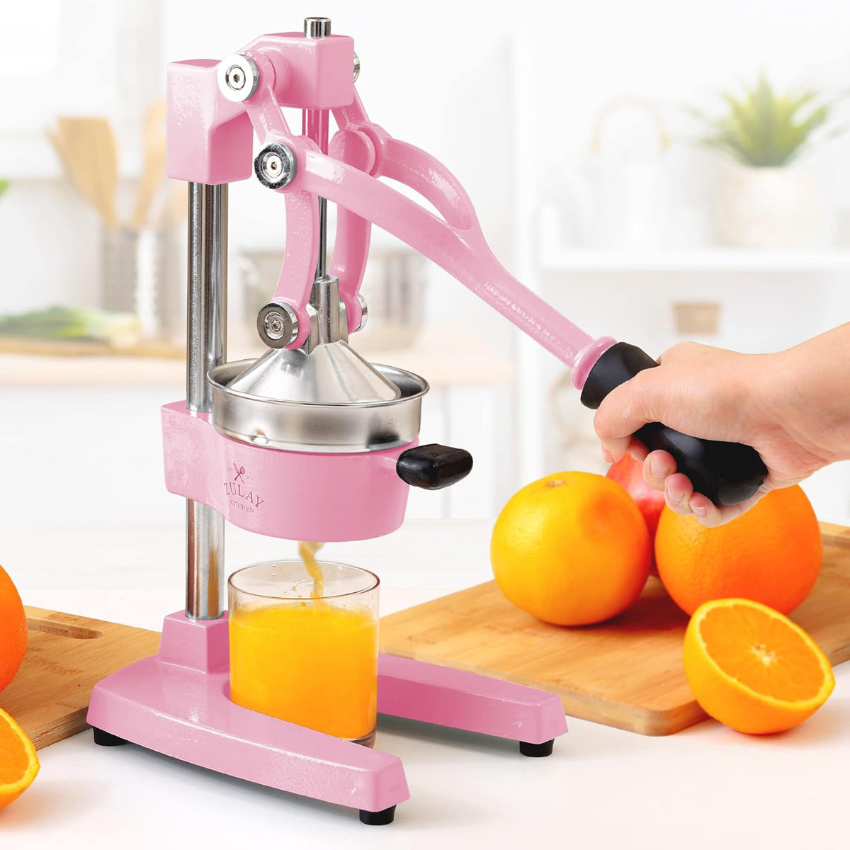 Zulay Kitchen Cast-iron Citrus Press And Orange Squeezer - Pink | Wayfair