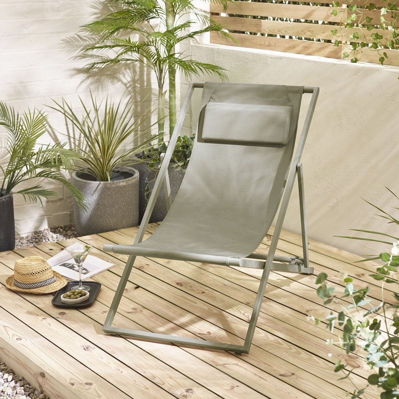17 Stories Settera Pair of Garden Sun Lounge Deck Chairs - Classic Set ...
