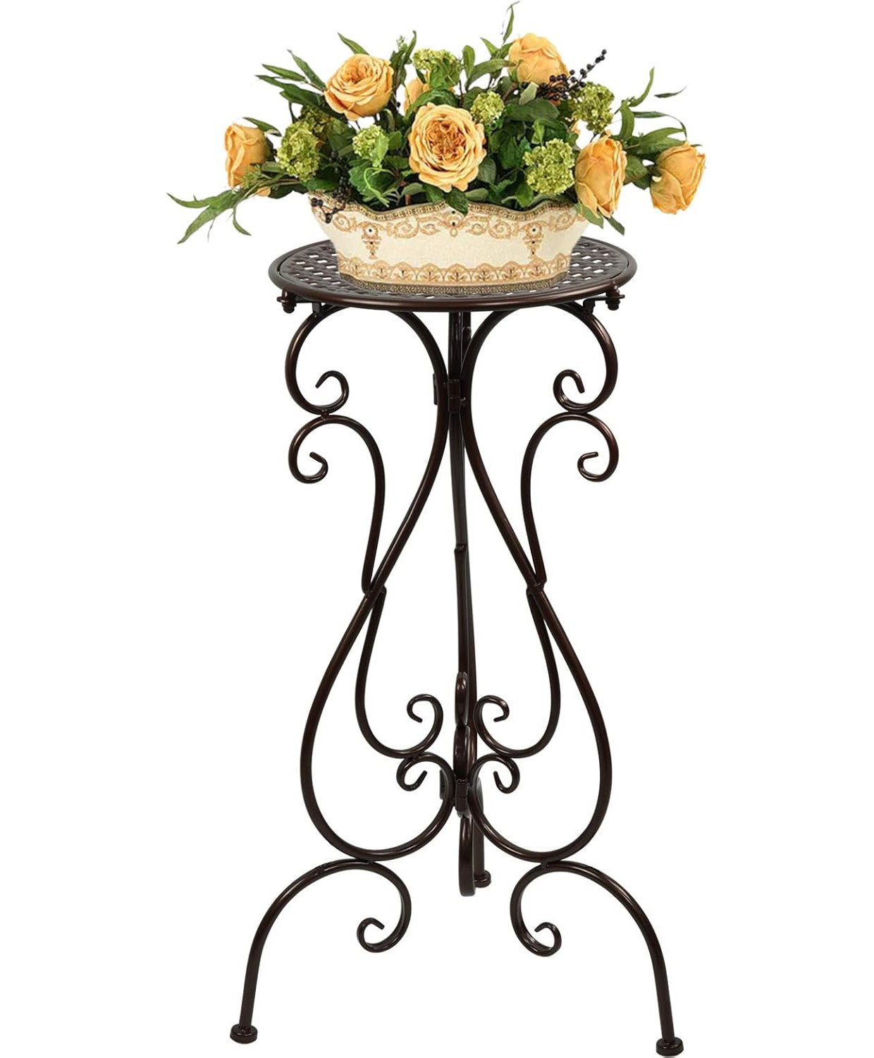 World Menagerie Metal Plant Stand Indoor Outdoor Heavy Duty Flower Pot ...