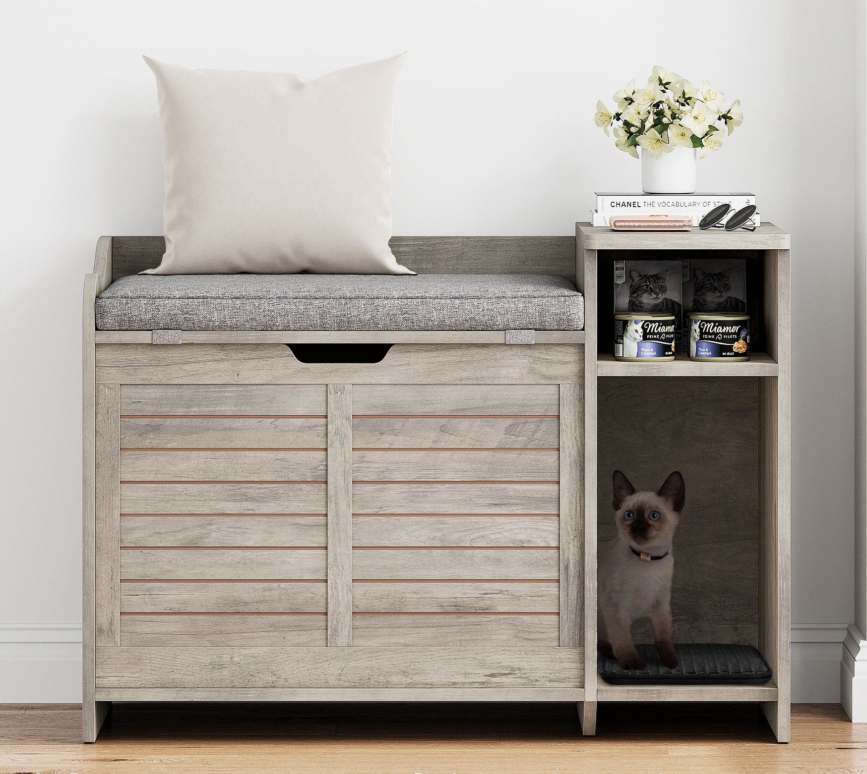 Red Barrel Studio Modern Cat Litter Box Enclosure With Top Opening ...