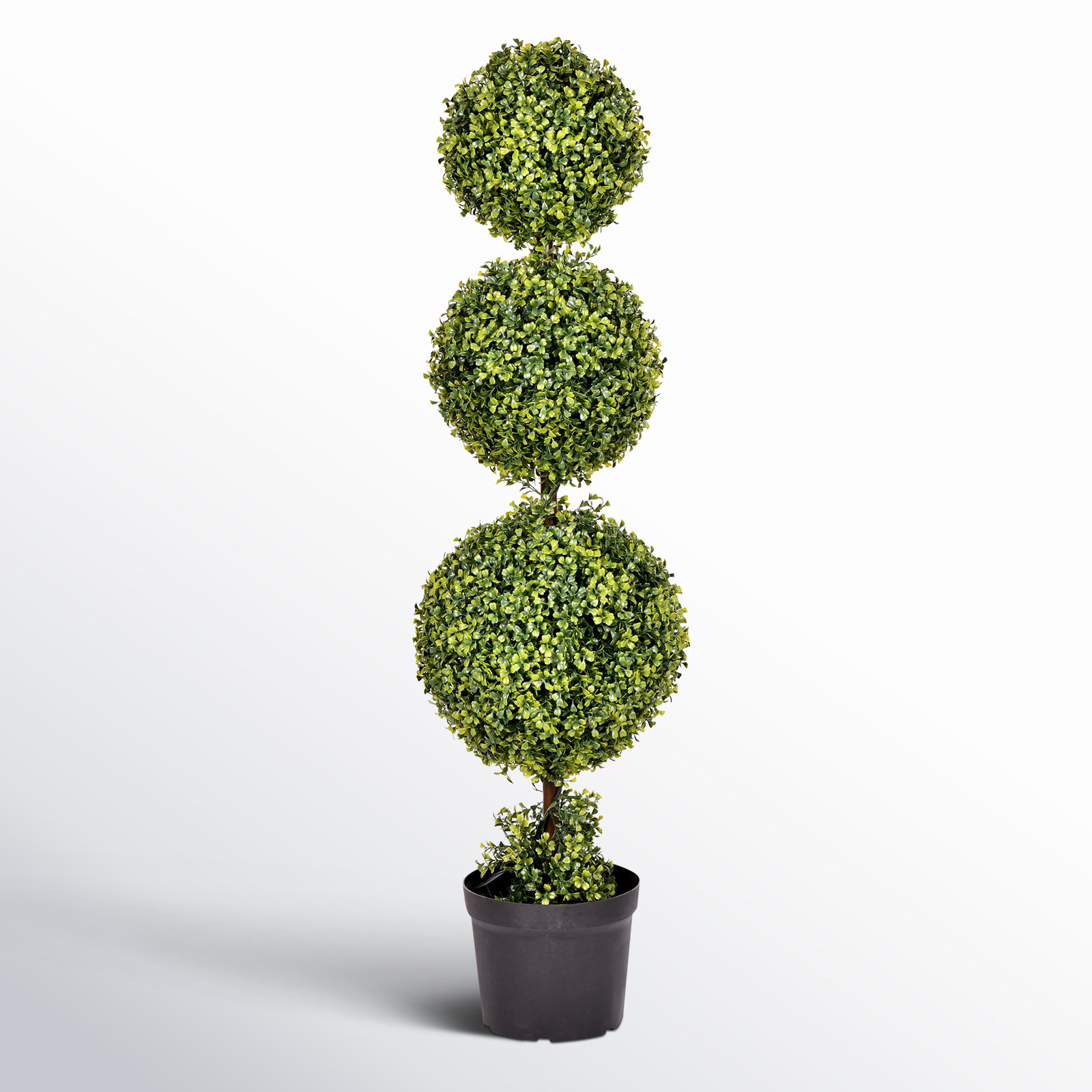 Birch Lane™ Ametria Artificial Triple Ball Green Boxwood Topiary ...