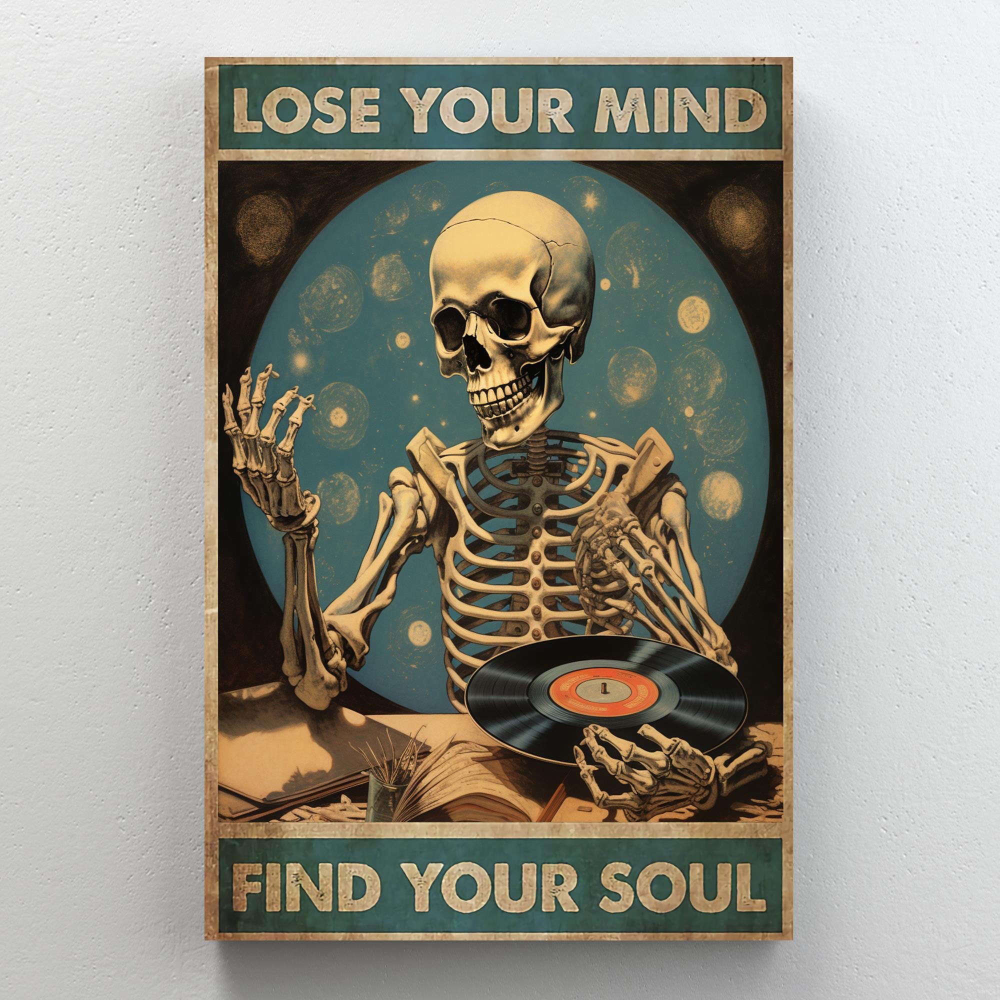Trinx Skeleton Vinyl Lose Your Mind - 1 Piece Rectangle " Skeleton ...