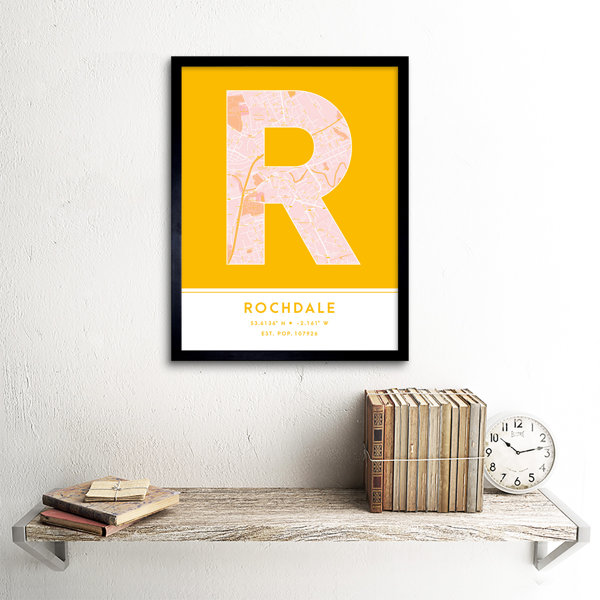 Wee Blue Coo Rochdale England United Kingdom City Map Yellow - Single ...