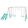 Sportspower Arcadia Metal Swing Set with Glider, Trapeze on 5' Blow ...