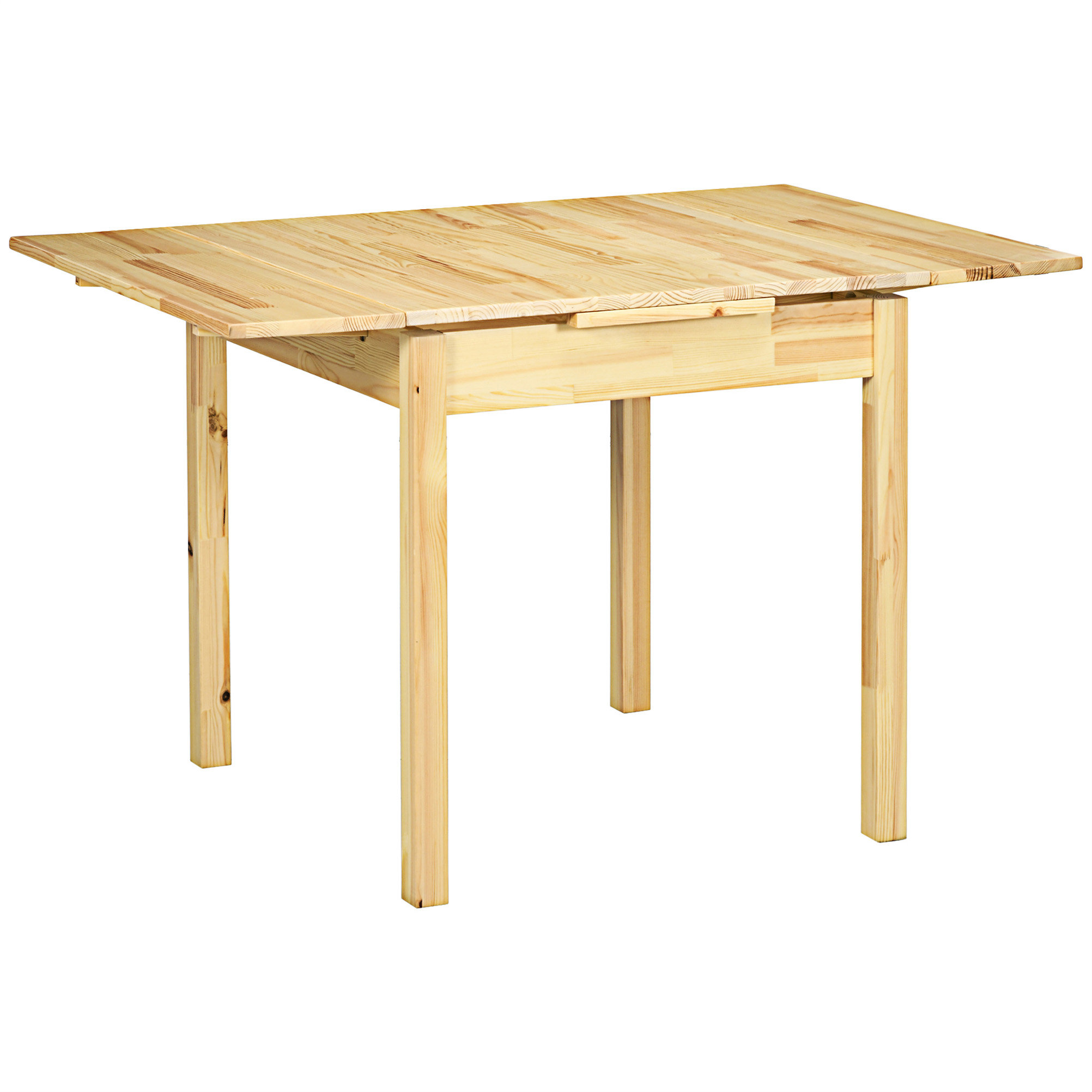 Millwood Pines Folding Dining Table With Pine Wood Frame, Drop Leaf ...