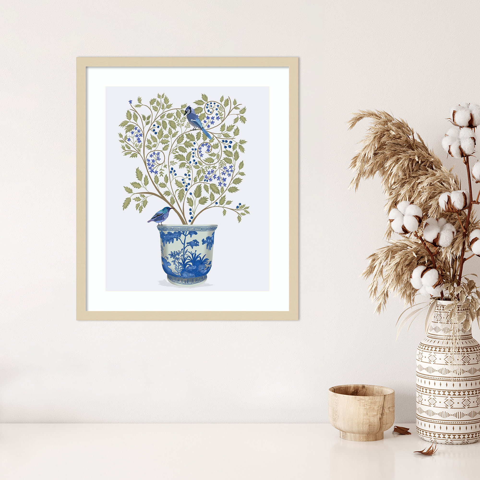 Lark Manor™ Blueberry Tree in Planter by Fab Funky Wood Framed Wall Art ...