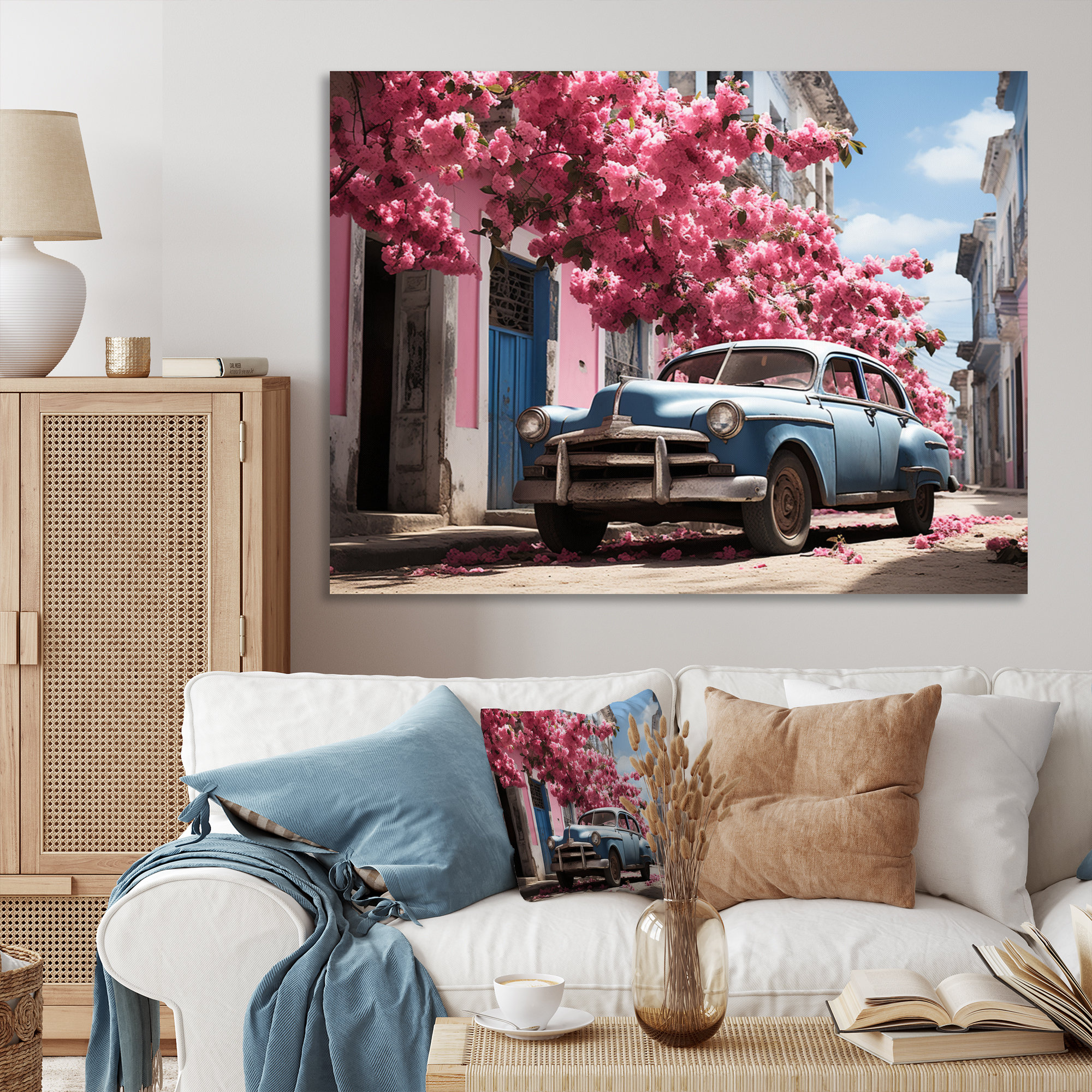 Red Barrel Studio Pink And Turquoise Havana Car - Transportation Wall ...