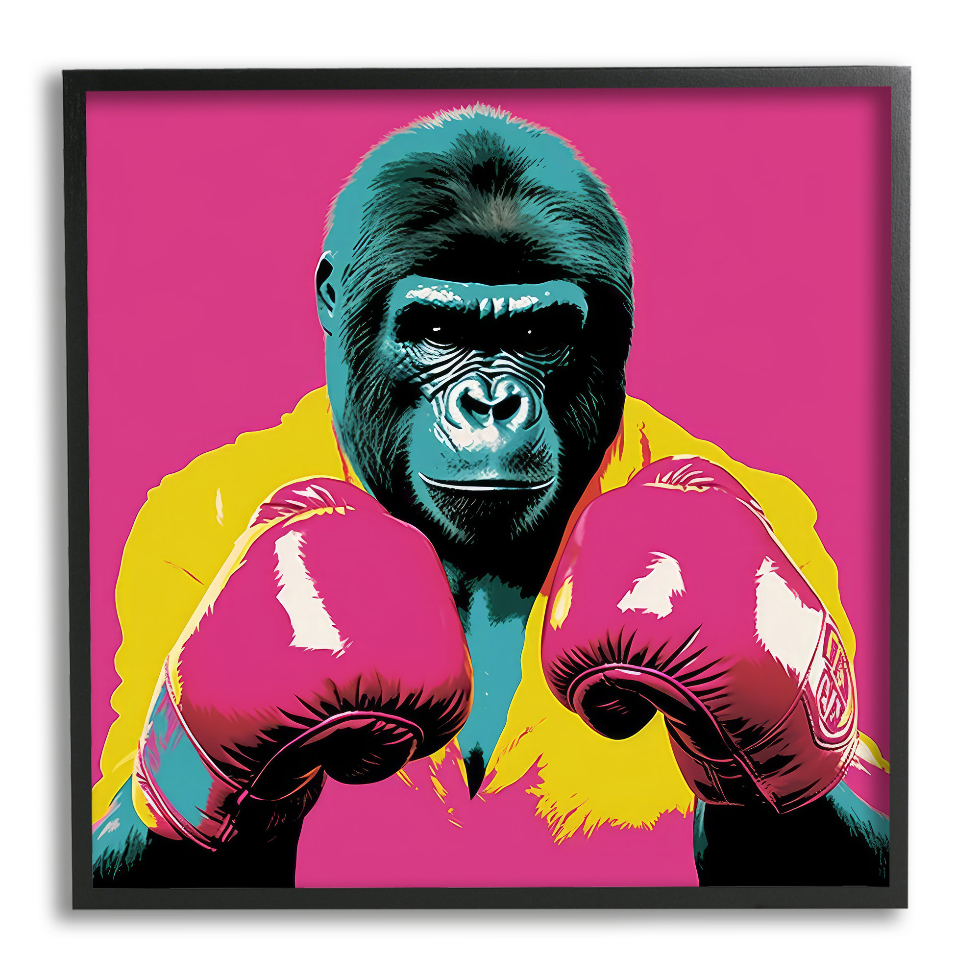 Stupell Industries Az-086-Framed Gorilla Boxing Portrait | Wayfair