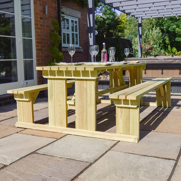 Dakota Fields Rectangular Picnic Table & Reviews | Wayfair.co.uk