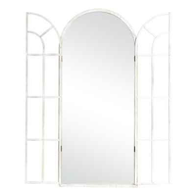 white frame window mirror