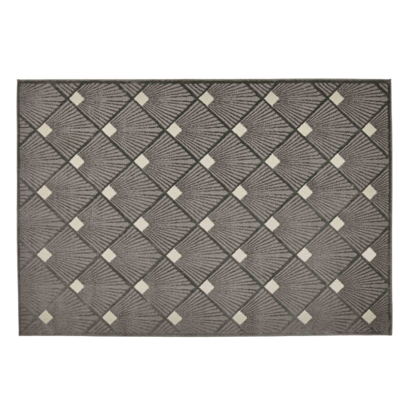 17 Stories Kevontae Geometric Machine Woven Gray Area Rug Set | Wayfair ...