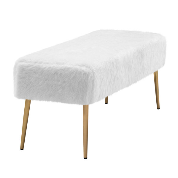 Mercer41 Faux Fur Bench & Reviews | Wayfair
