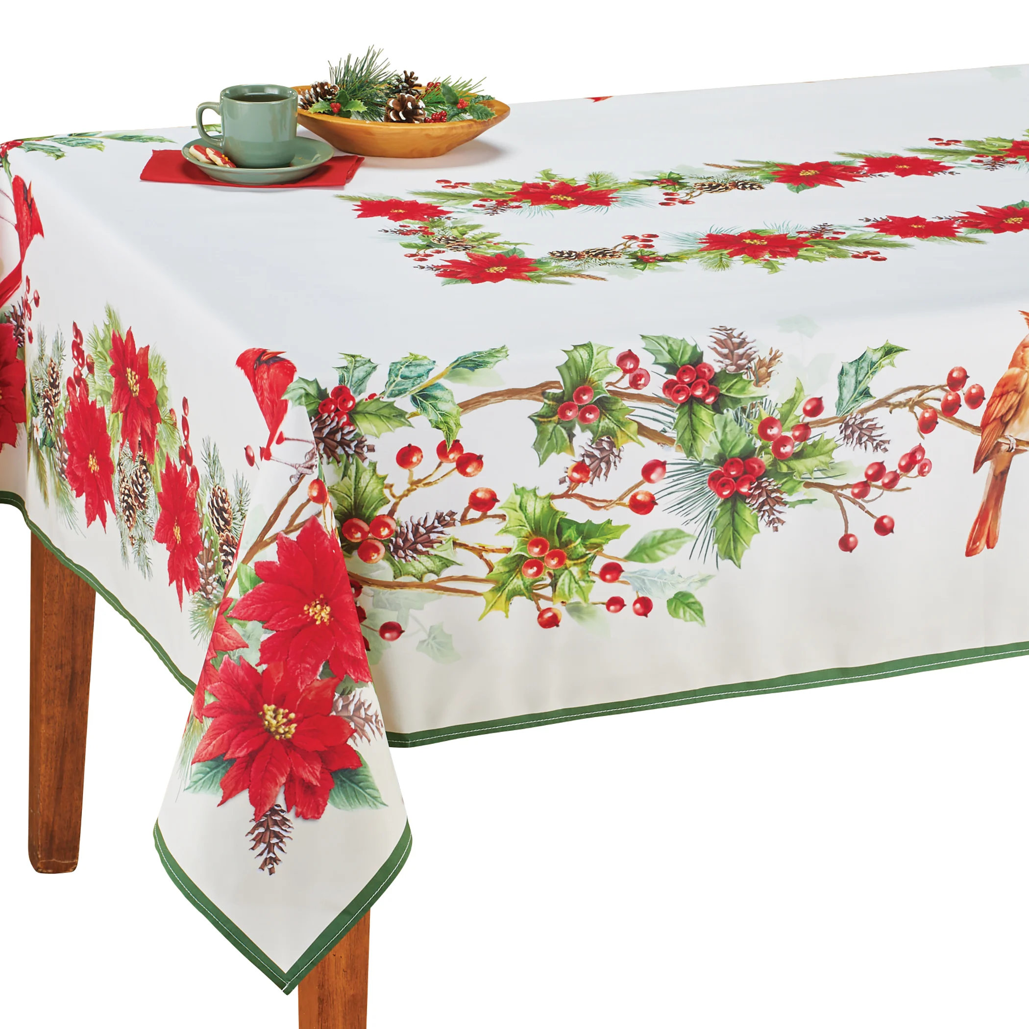 The Holiday Aisle® Holiday Cardinals Tablecloth | Wayfair