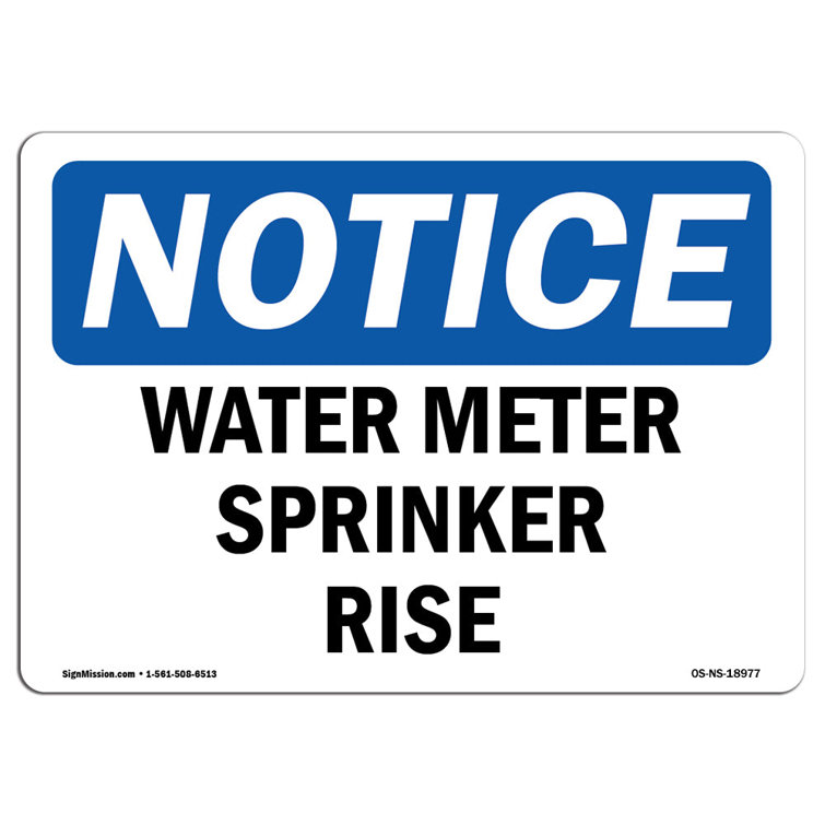 SignMission Water Meter Sprinkler Riser Sign | Wayfair