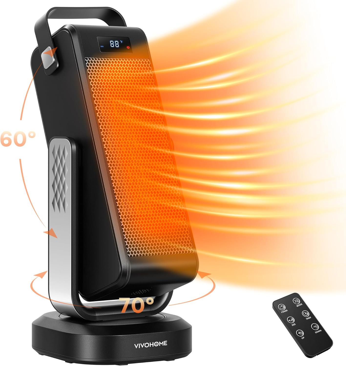 VIVOHOME 1500w Electric 3d Oscillating Portable Space Heater | Wayfair