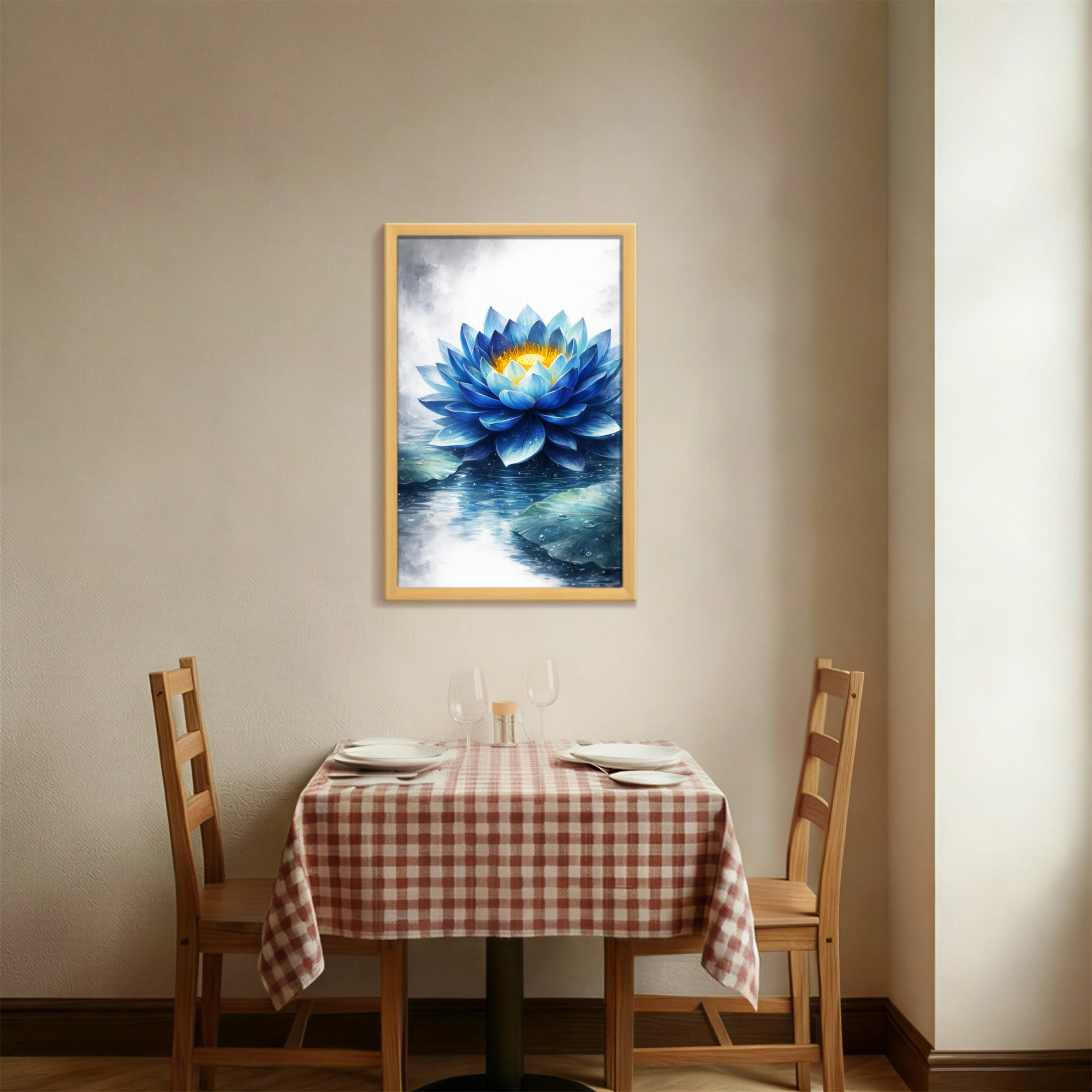 Winston Porter Plants & Flowers Blue Lotus Flower Water Reflection Art ...