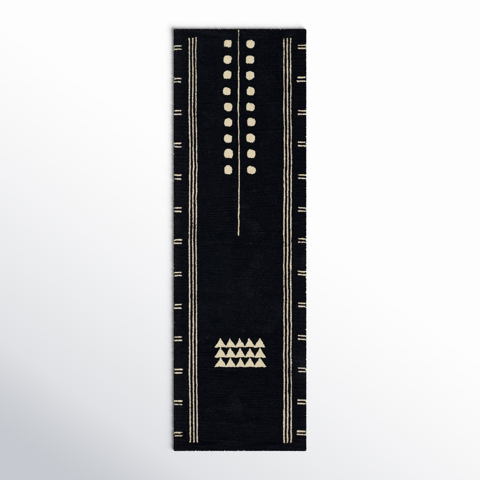 AllModern Sameer Geometric Handmade Tufted Wool Navy/Sand Area Rug ...