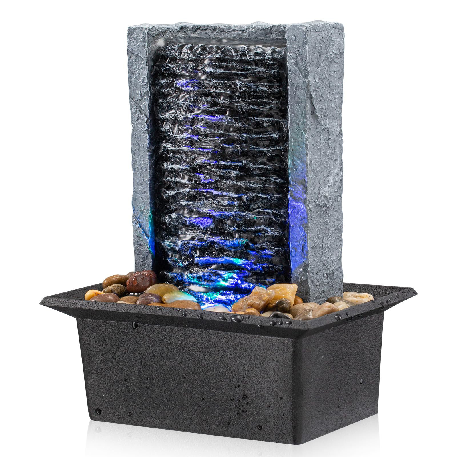 17 Stories Tabletop Fountain Indoor Waterfall Fountain Rock Waterfall ...