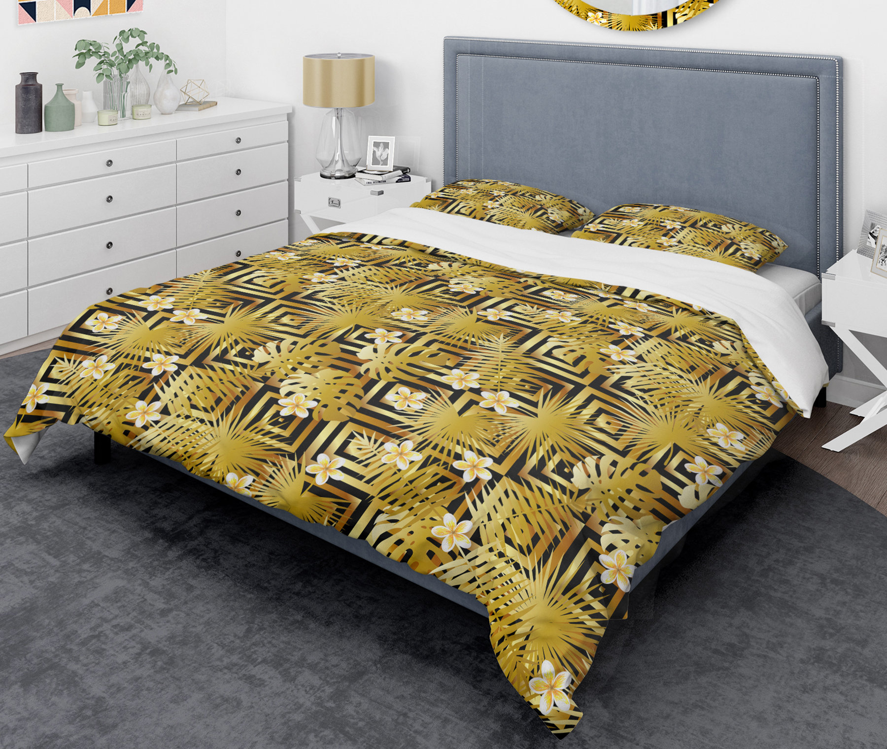 Design Art Modern gold luxury pattern - Glam Abstract Duvet Cover Set ...