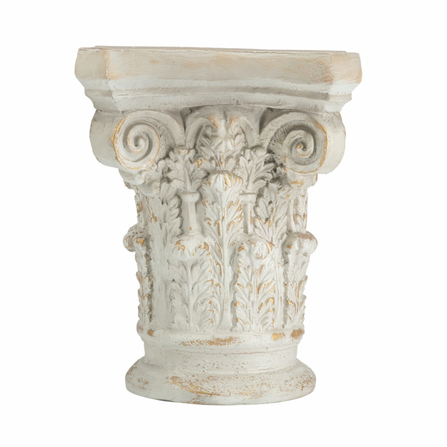 One Allium Way® Roman Column Cap Pedestal - White, Gold & Reviews | Wayfair