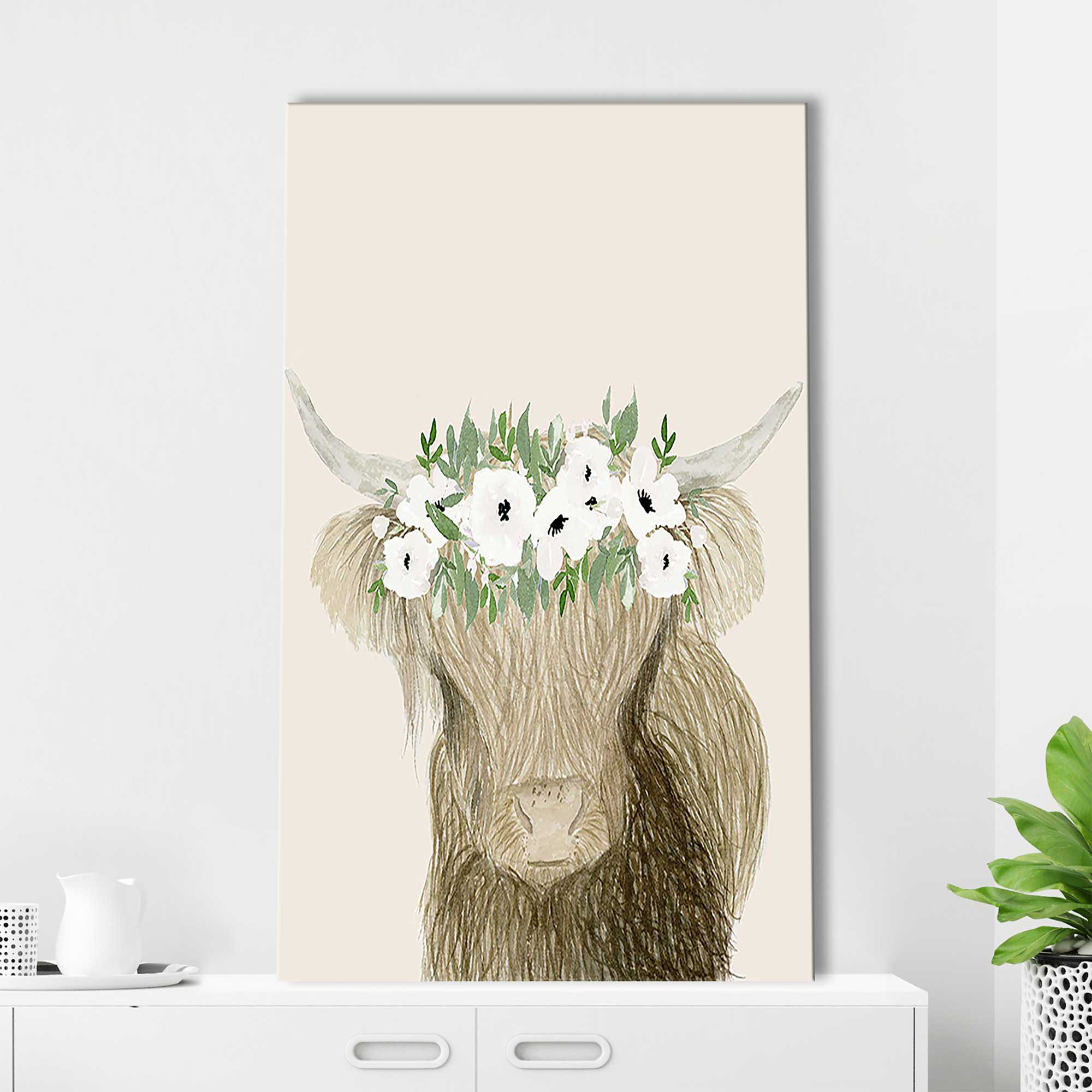 Picture Perfect International Floral Crown Cow by Lucille Price ...