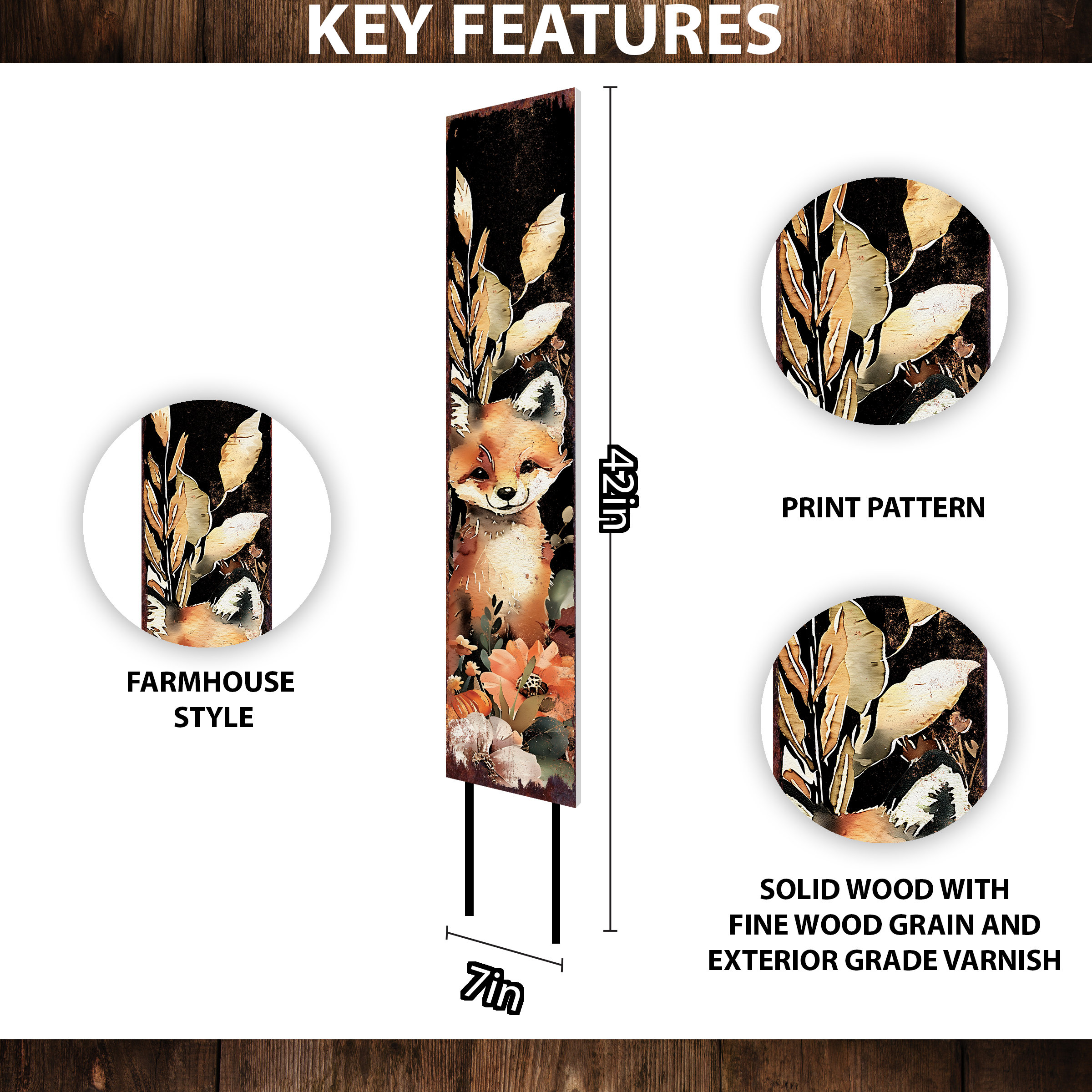 Millwood Pines 42-inch Fall Garden Stake | Watercolor Foxy | Perfect ...