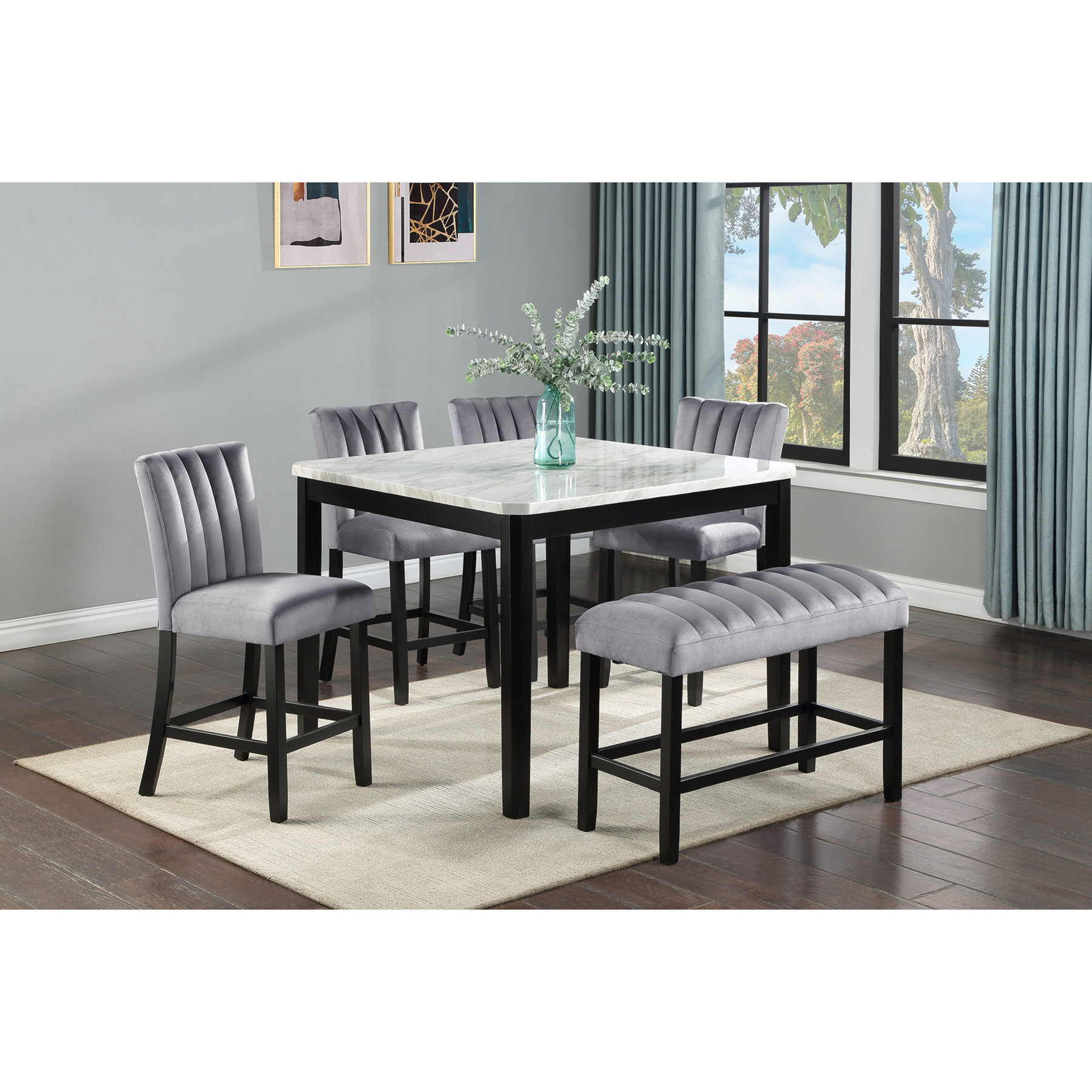 Hokku Designs 6-Piece Contemporary Counter Height Dining Set | Wayfair
