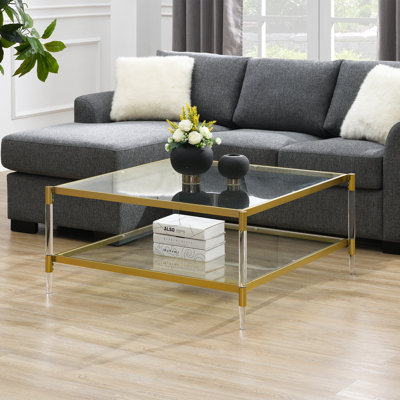 gold square table