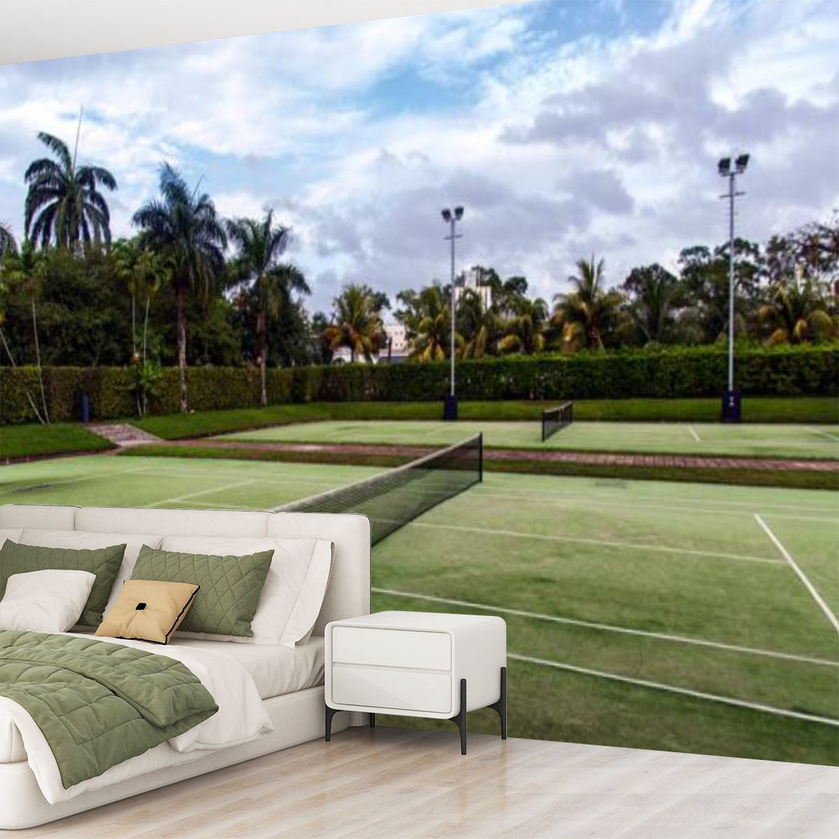 Latitude Run® Peel and Stick Canvas Wallpaper Wall Mural Tennis Court ...