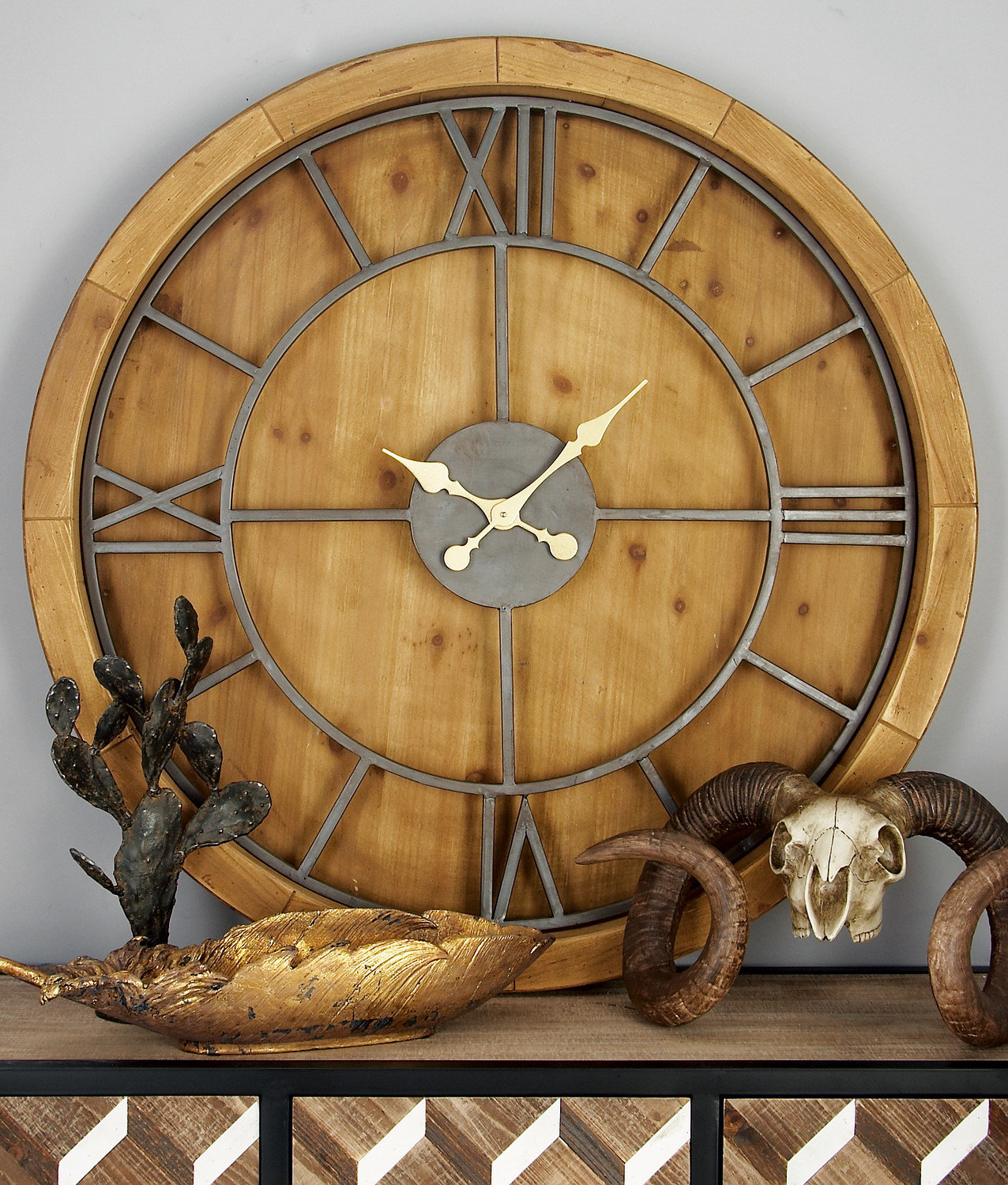 Foundry Select Curlie Solid Wood Wall Clock & Reviews | Wayfair