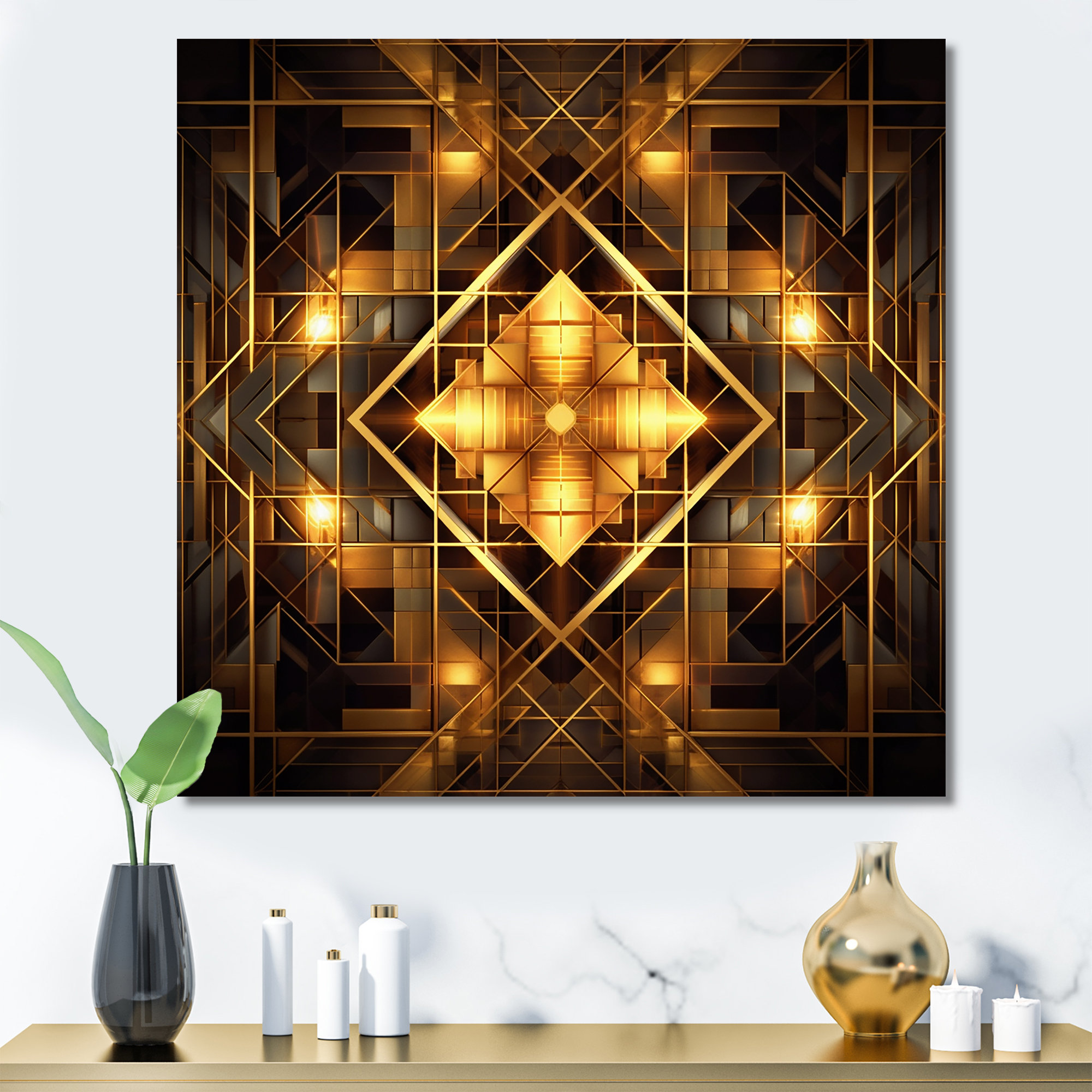 Mercer41 Sharp Gold And Black Geometric Wonders | Wayfair