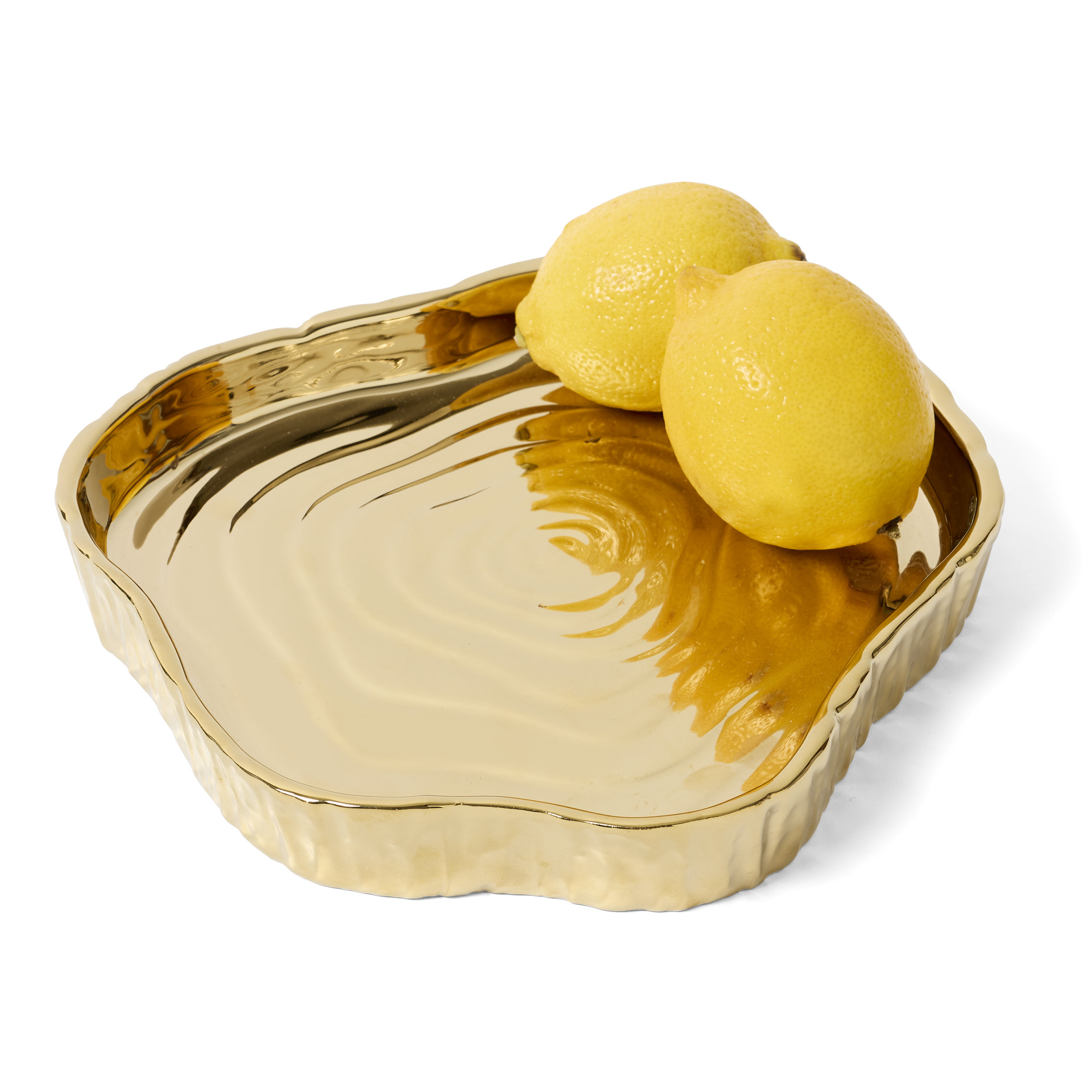 Mercer41 Botanic Collection Titanium Porcelain Gold Tree Bark Tray, 9 ...