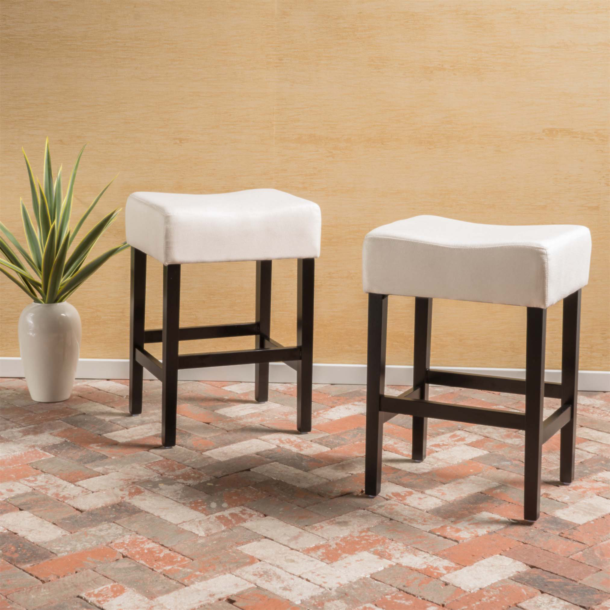 Lark Manor KD Backless Counter Stool with Plush Fabric Seating and ...