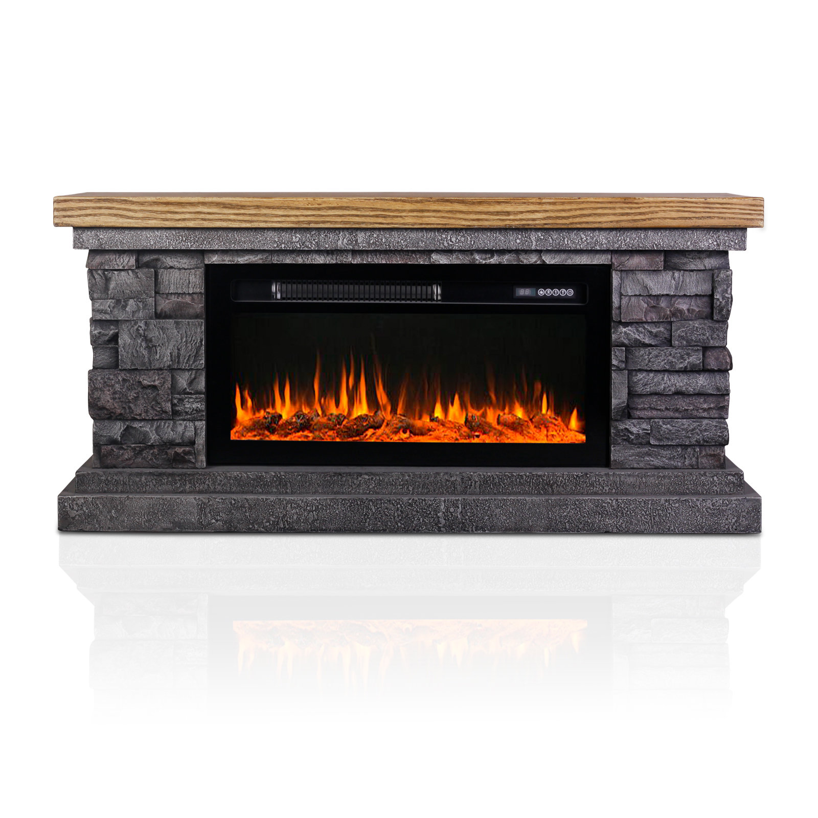 Millwood Pines Terrafab Indoor Smart Electric Fireplace, High Simulate ...