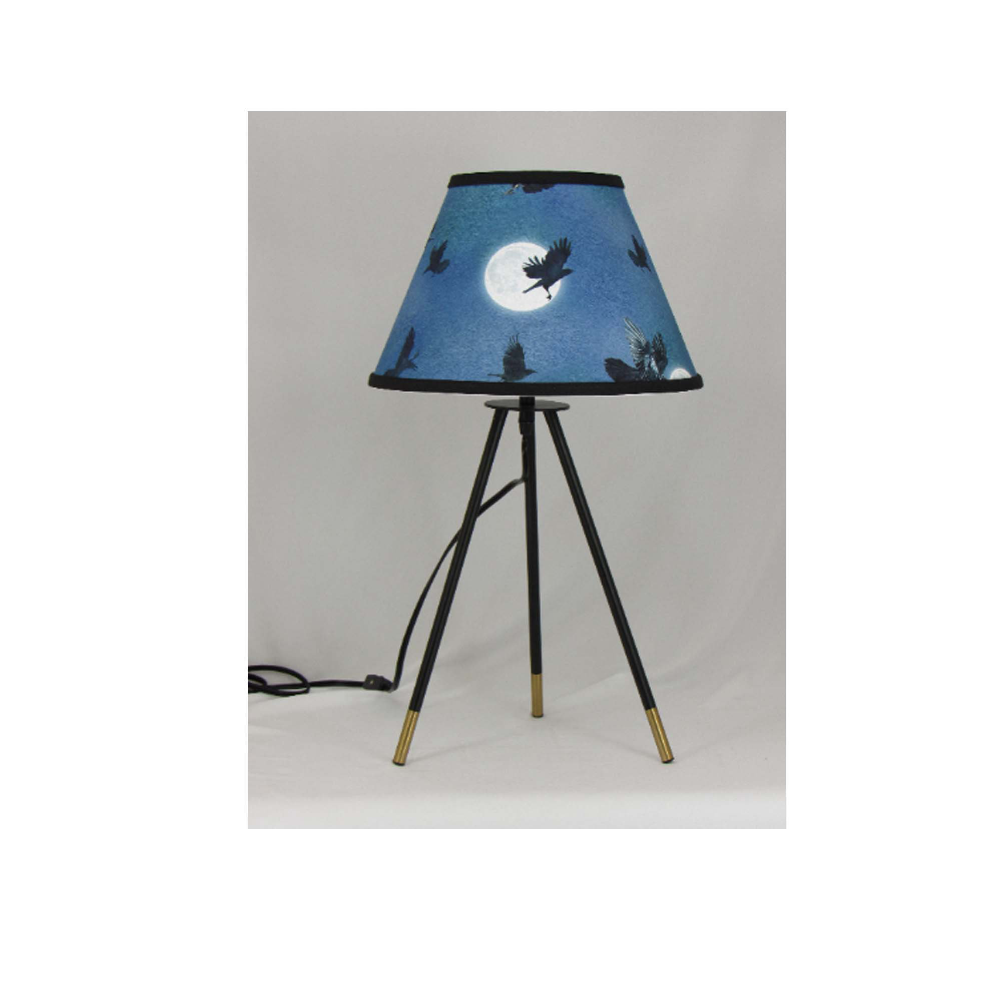 Winston Porter Eddiel 22" Black Tripod Table Lamp | Wayfair
