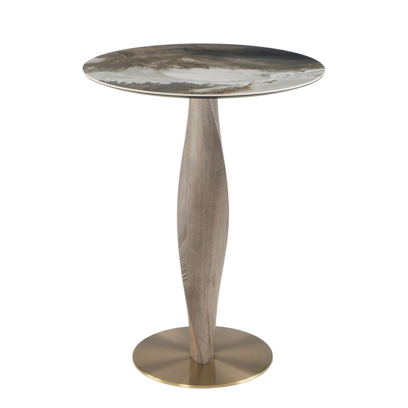 Orren Ellis Calvary - Mid-century Modern Ceramic + Grey Ash Bar Table ...