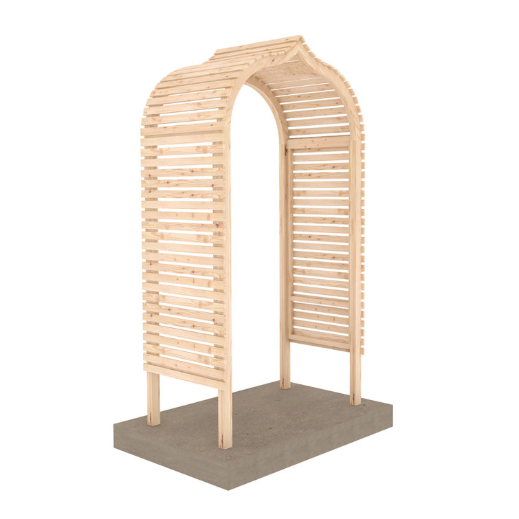 Shire Sheds Bejoda 124cm W x 71cm D Solid Wood Garden Arches in Natural ...
