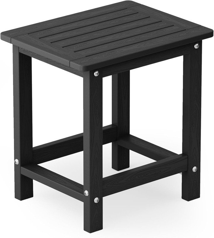 Ebern Designs All Weather HIPS Adirondack Outdoor Side Table Square ...