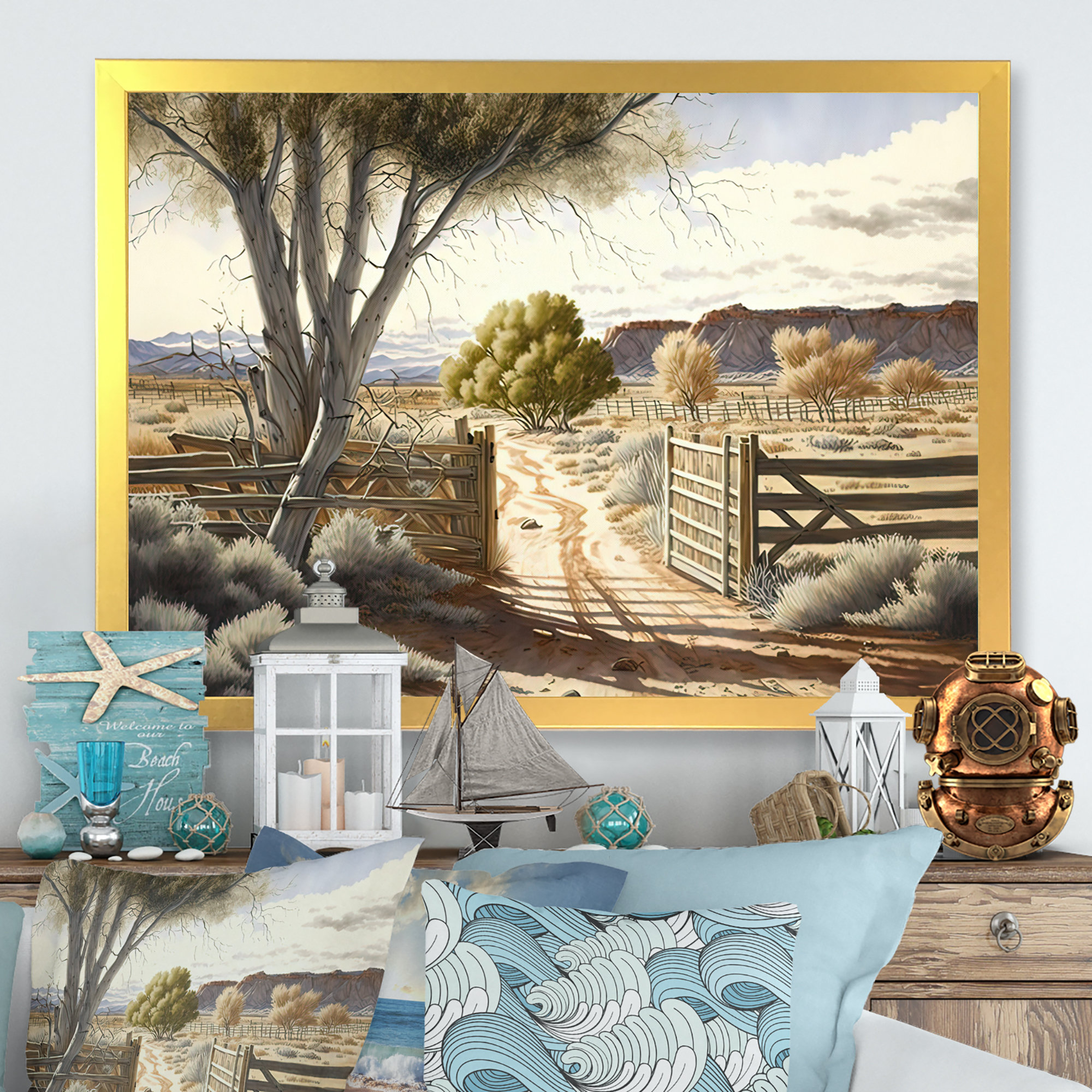 Gracie Oaks View Of The Pasture II - Farmhouse / Country Canvas Wall ...