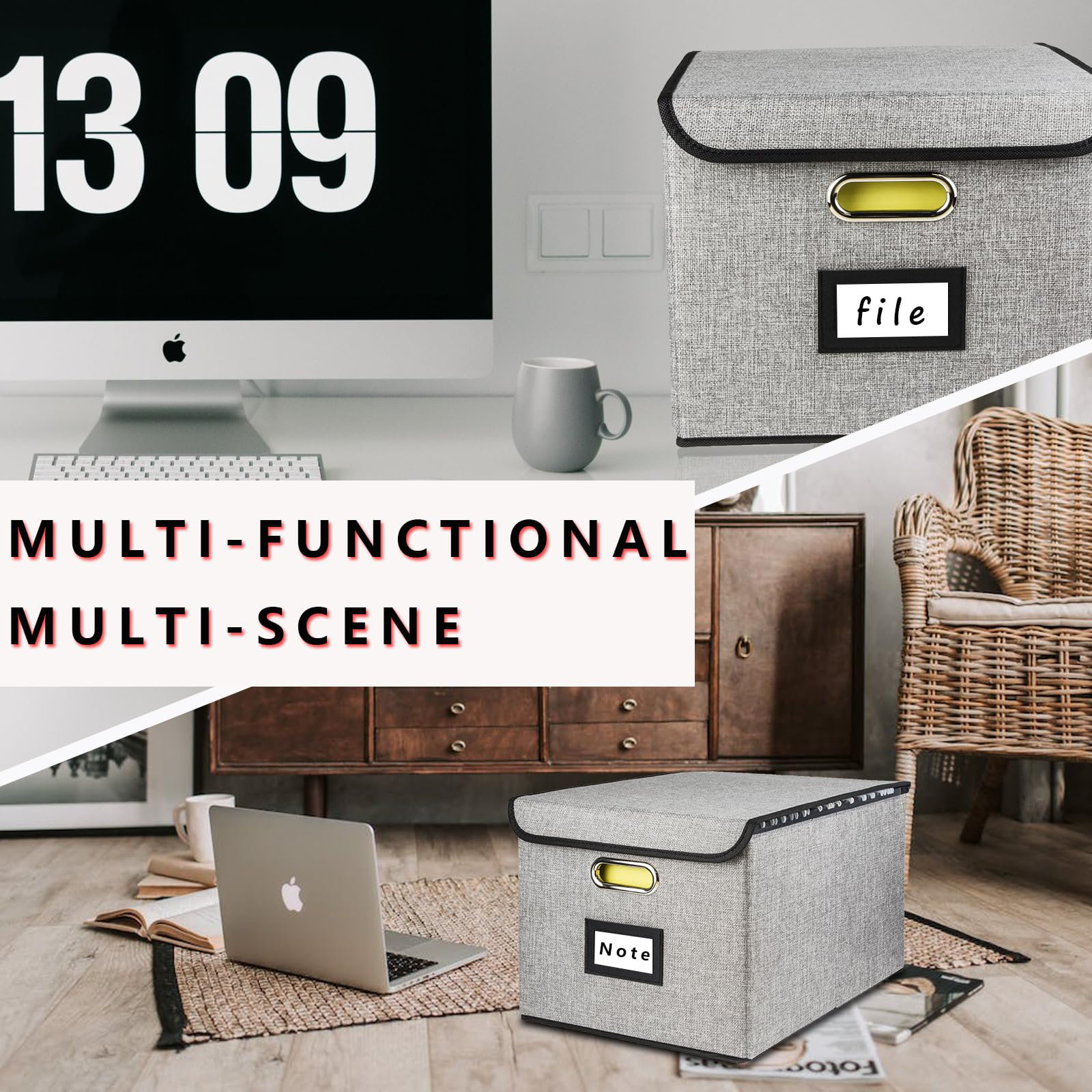 APPENIN WINTER PARK CORP Collapsible File Organizer Box, Filing Storage ...