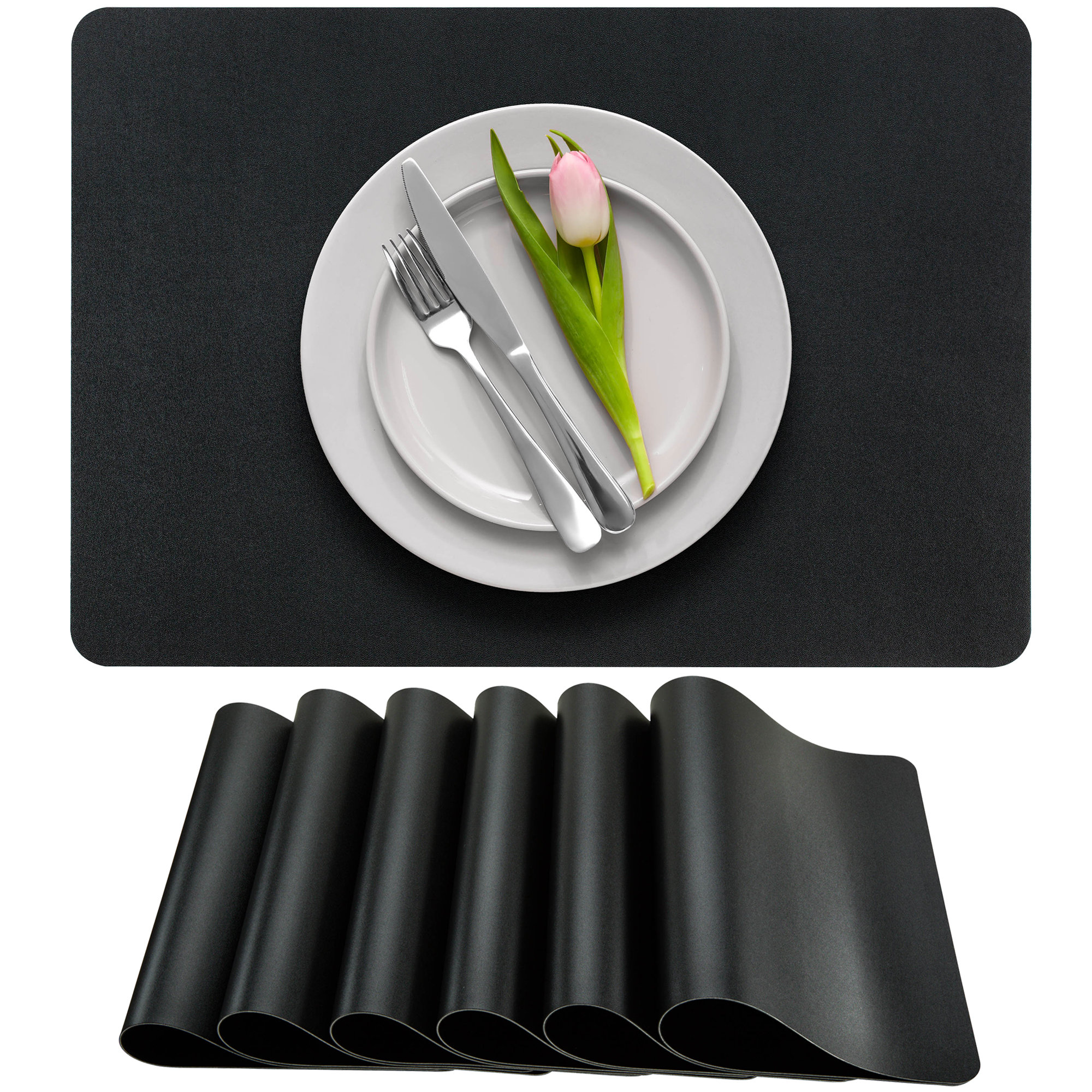 More Decor Faux Leather Solid Rectangle Placemat & Reviews | Wayfair