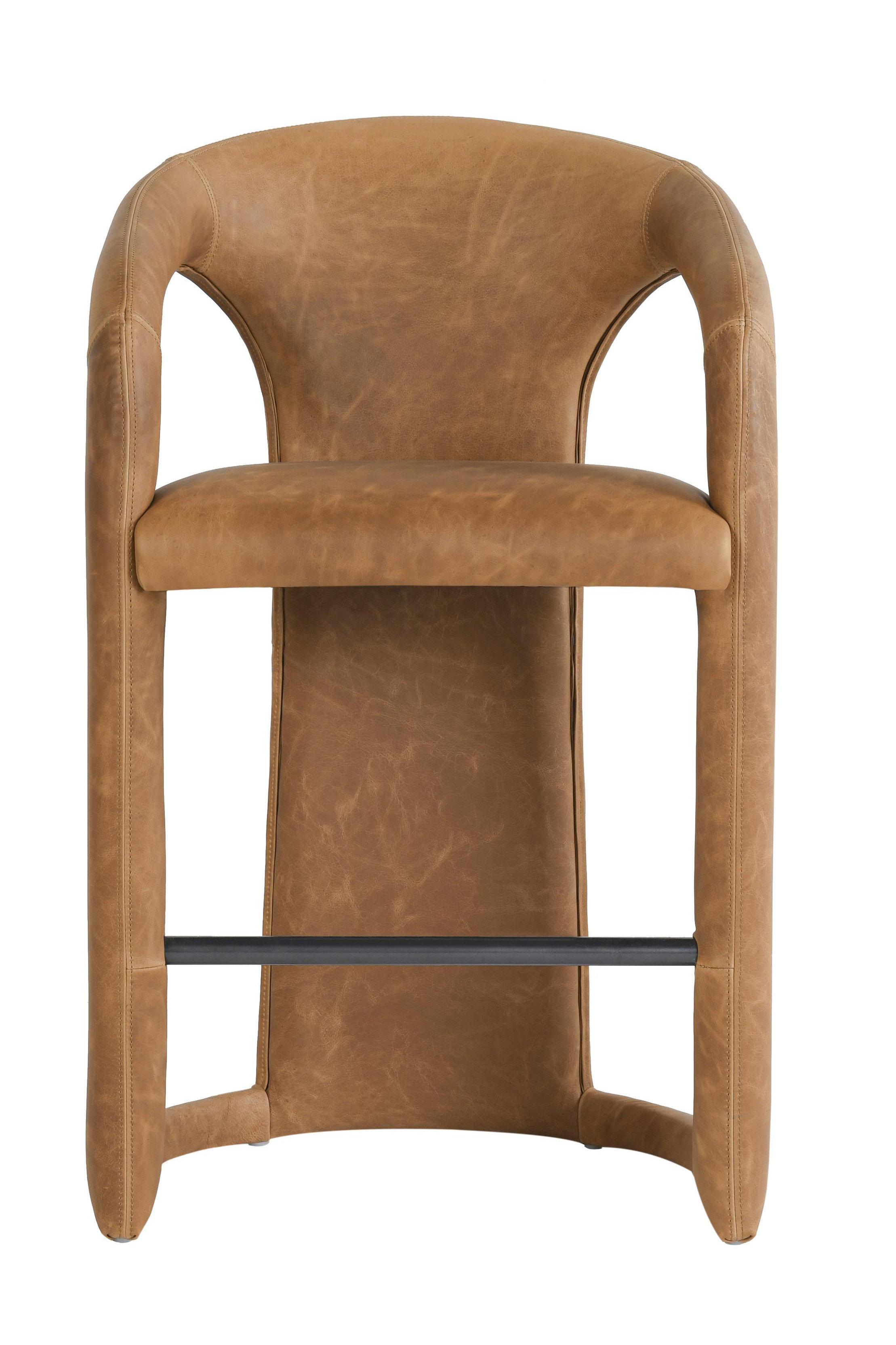 Classic Home Archie Leather Counter Stool | AllModern
