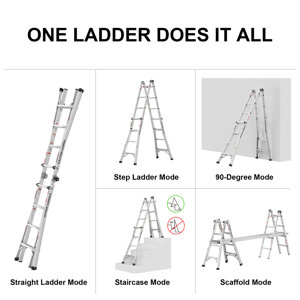 WFX Utility™ Dowding 4 - Step Aluminum Folding Multi-Position Ladder ...