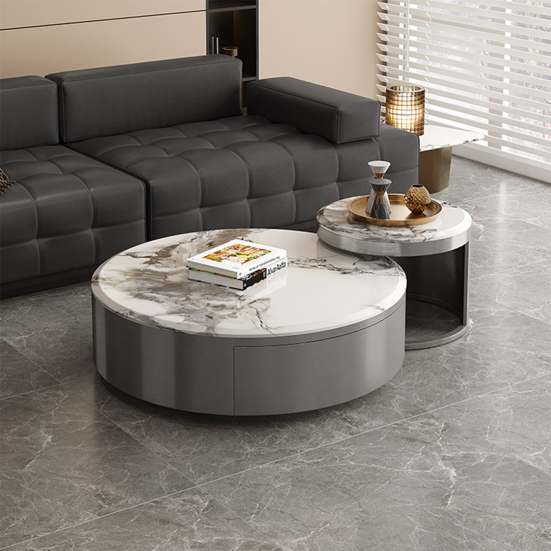 Trentastic Trails Round supercrystalline stone coffee table | Wayfair