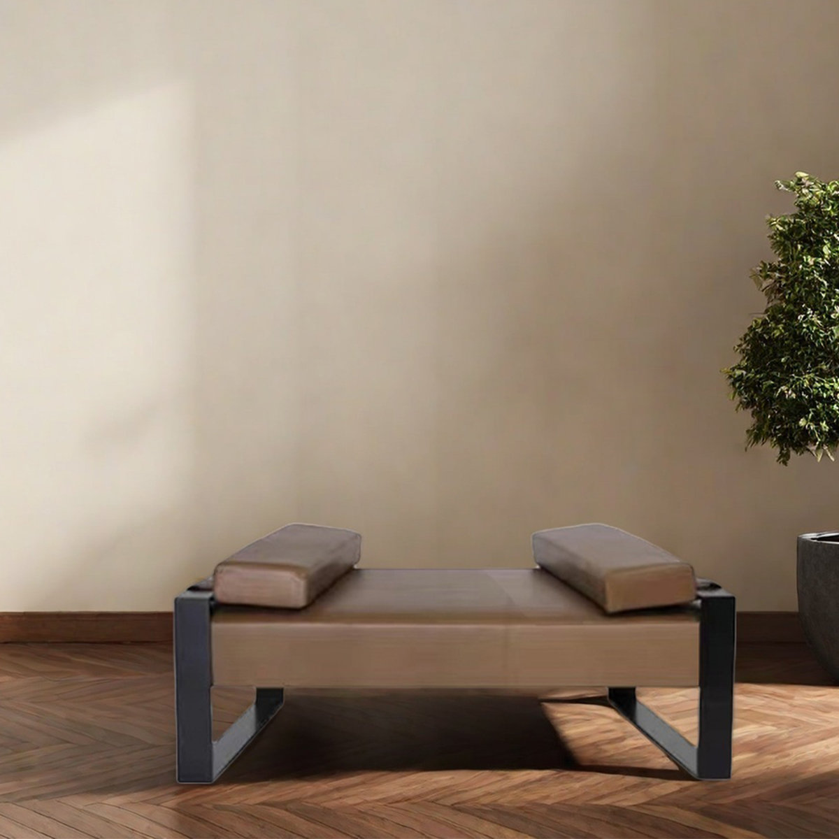 Hokku Designs Leather bench shopping mall rest change shoes | Wayfair