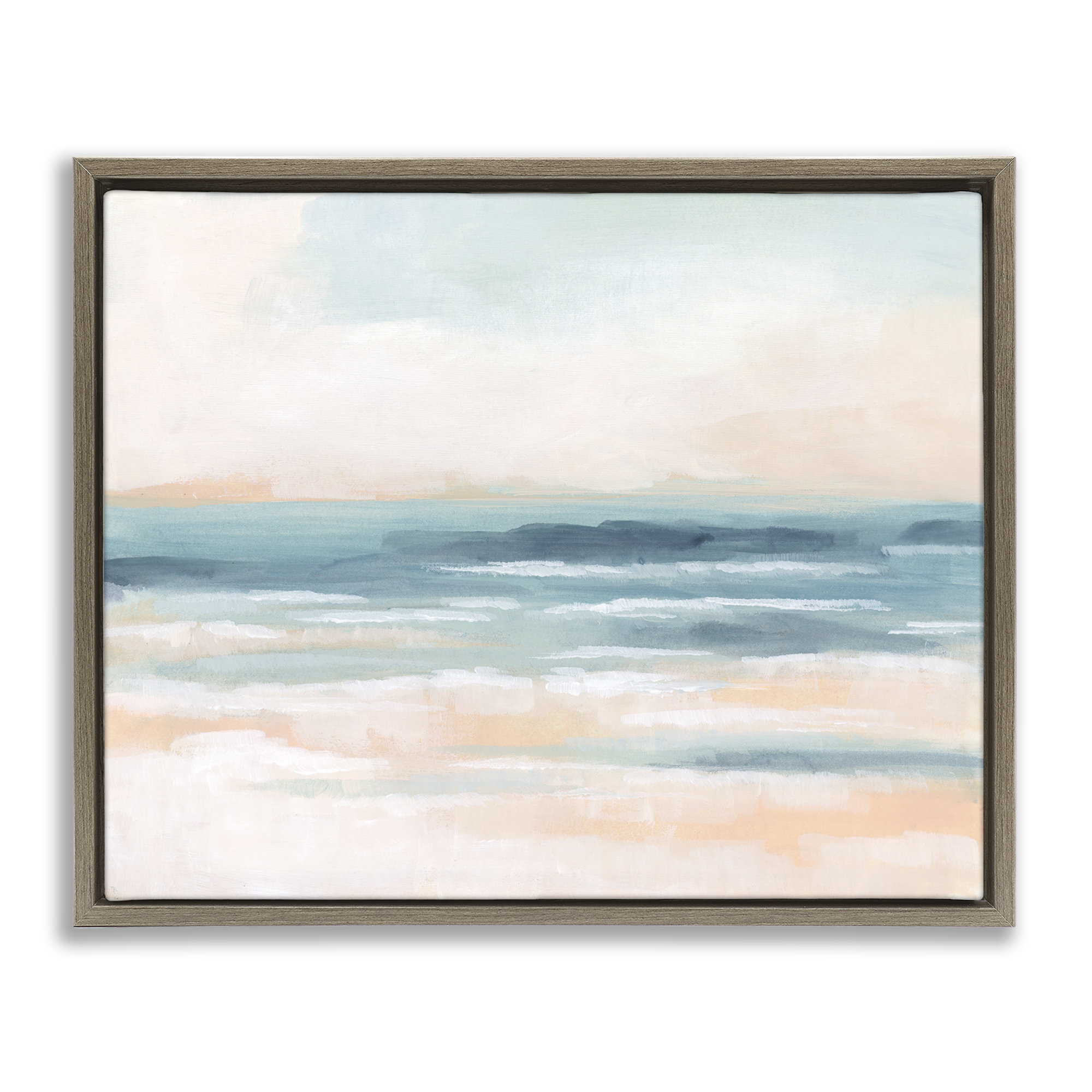 Dovecove Pastel Beach Coast Framed Floater Canvas Wall Art by June ...