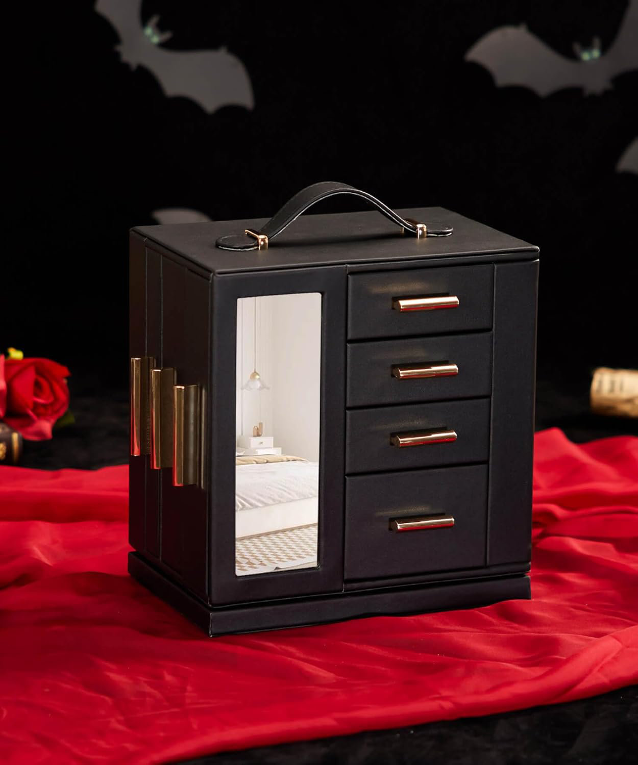 Mercer41 360° Rotating Jewellery Box Organizer With Transparent Window ...