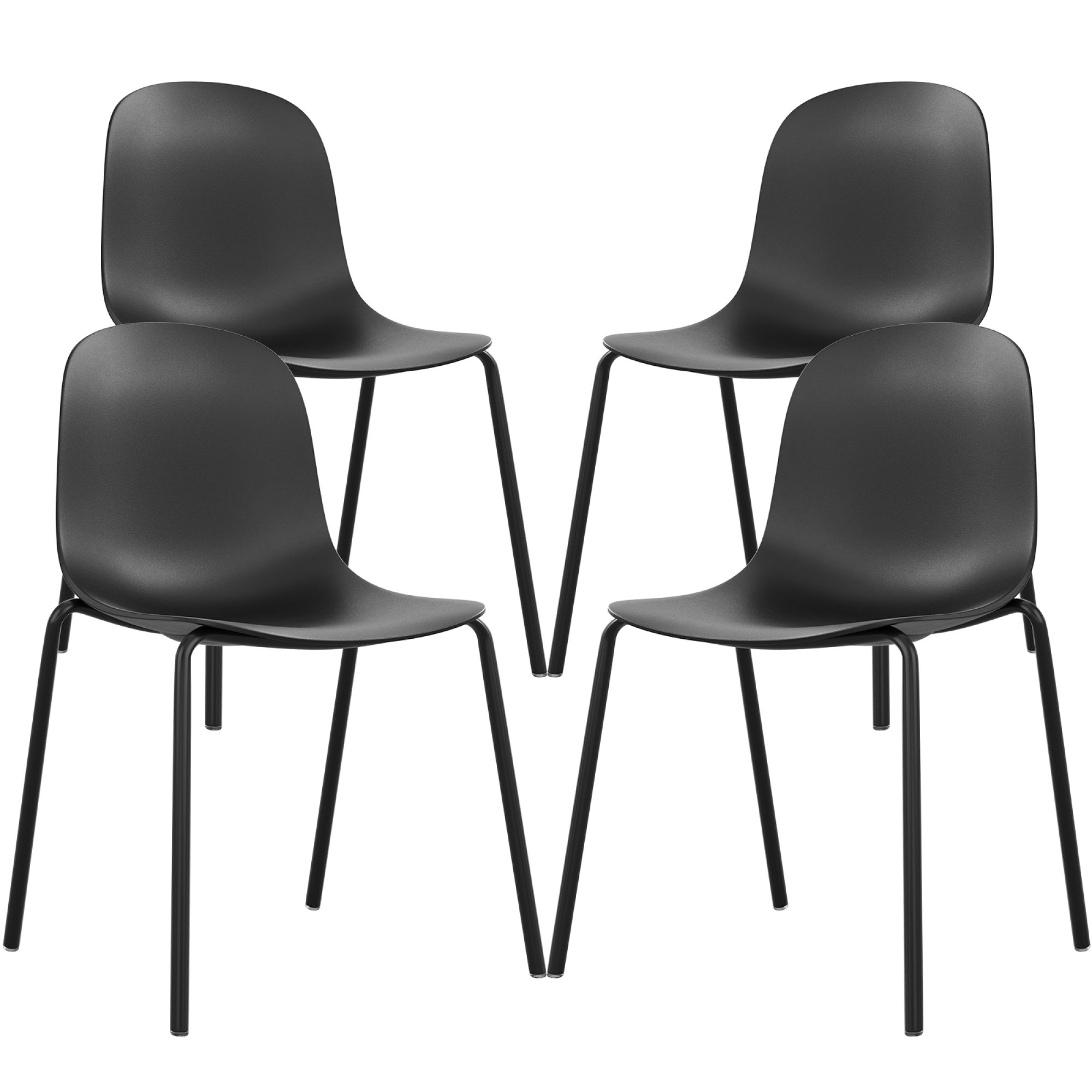 Corrigan Studio® Stackable Ergonomic Plastic Dining Chairs With Metal ...