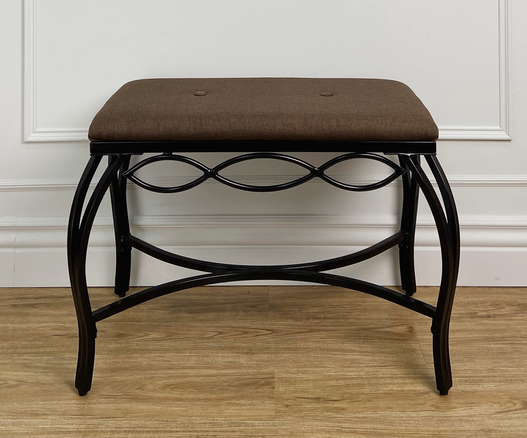 Red Barrel Studio® Mocha Brown Shoe Stool - Powder Room Vanity ...